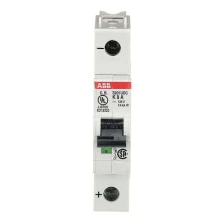 ABB 8A, 1 pole Miniature Circuit Breaker, S201, Not Rated, - S201UDC-K8